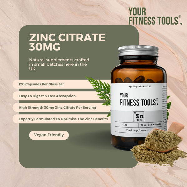 Zinc Citrate 30mg | 120 Capsules – Your Fitness Tools